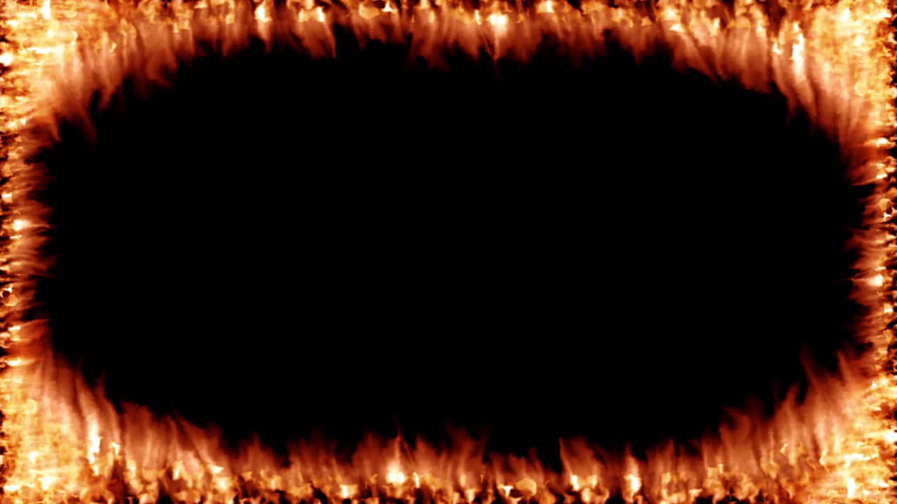 Fire flame border overlay hot heat effects 4k Premium Stock Video Footage