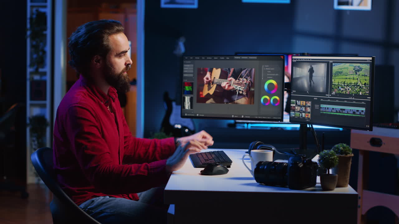 Premium stock video - Videographer teaches viewers to create motion ...