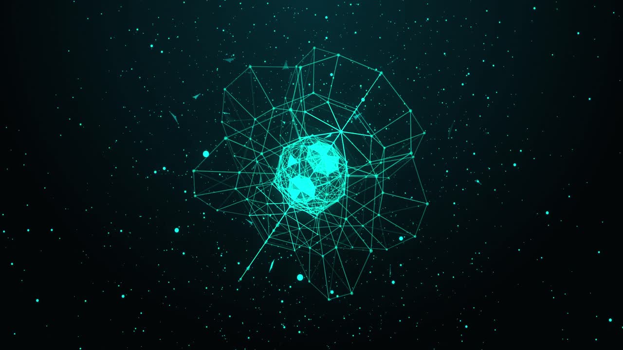 Premium stock video - Animation of detailed plexus structure 4k