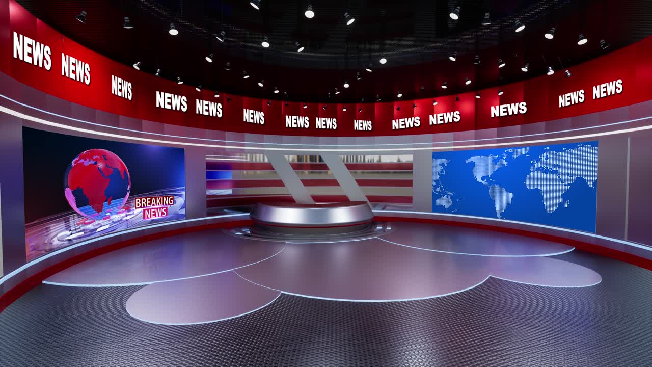 Virtual News Studio Background Loop | Premium Stock Video Footage