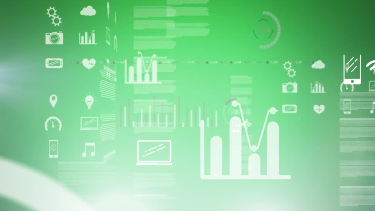Premium stock video - Animation of data processing and digital icons ...
