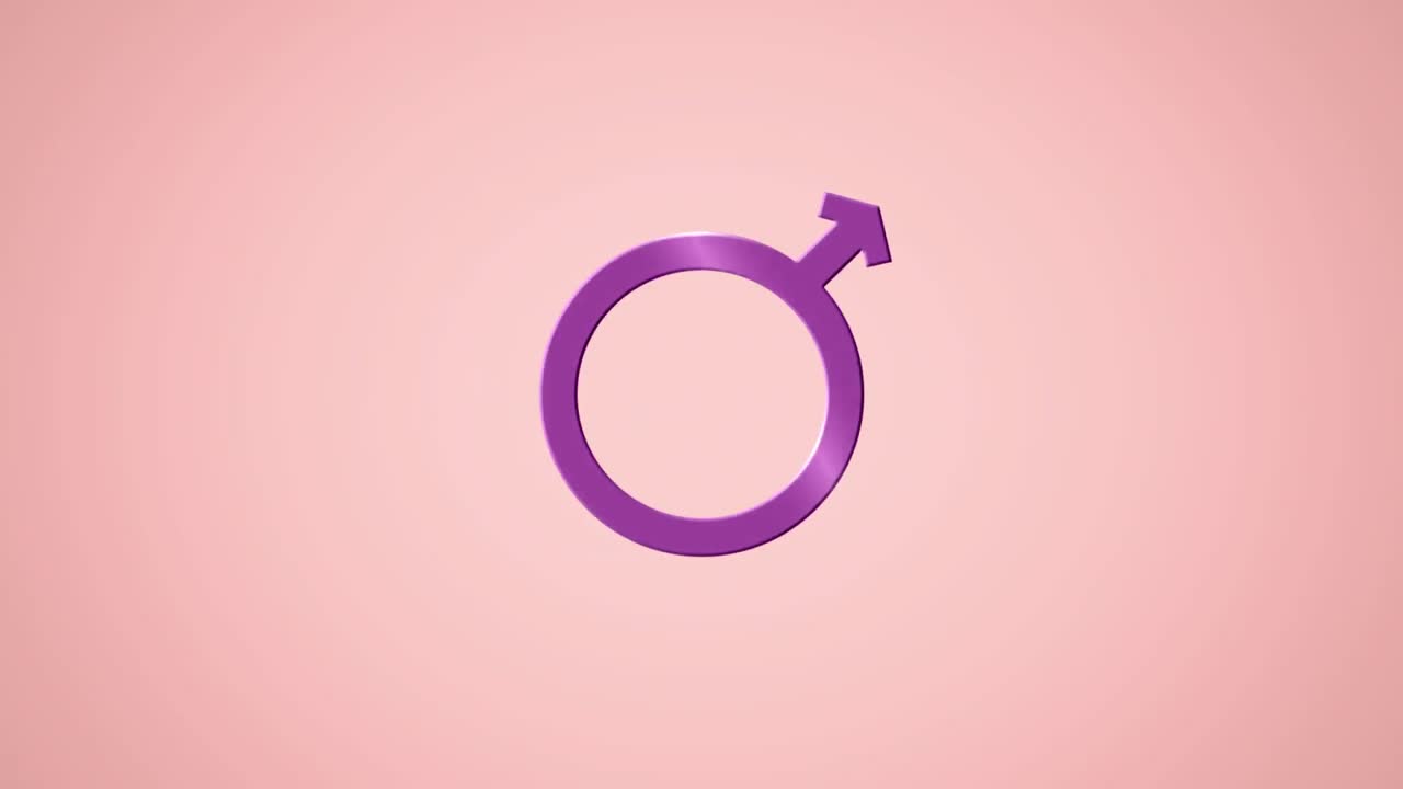 Premium stock video - Animation of purple female gender symbol on pink ...