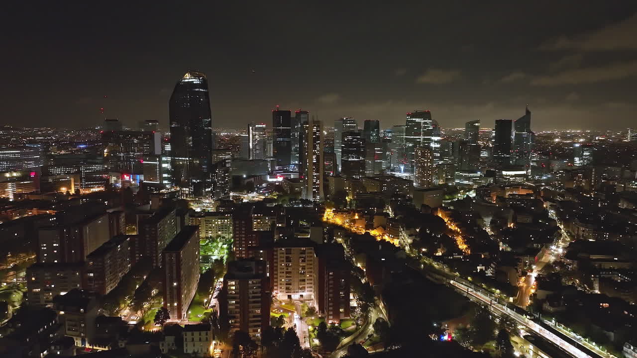 Free stock video - Overhead, the financial district stands as a ...