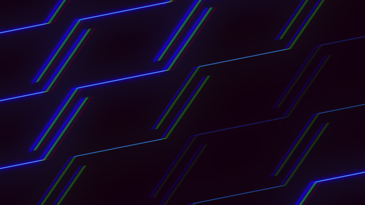 Premium stock video - Neon zigzag pattern with glitch effect