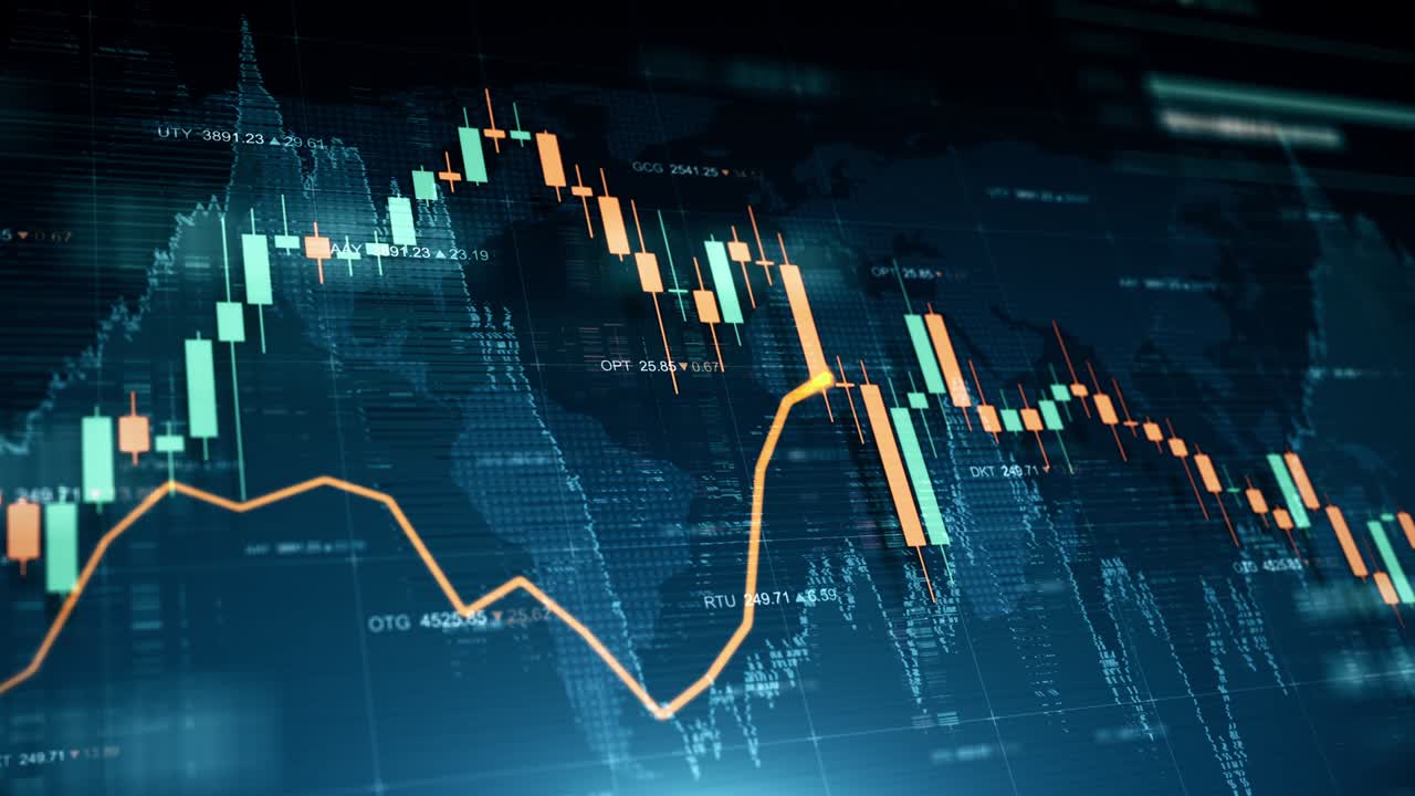 Futuristic stock market abstract background. Accounting graph and chart ...