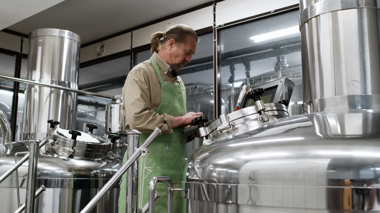 Free stock video - Mature man at the factory