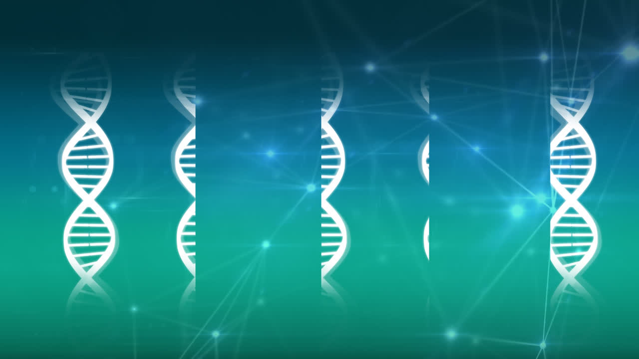 Dna strand with a network of connected lines and dots Premium Stock ...