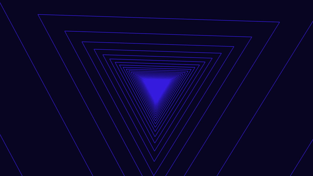 Premium stock video - Spiral futuristic triangles pattern in vertigo on black gradient