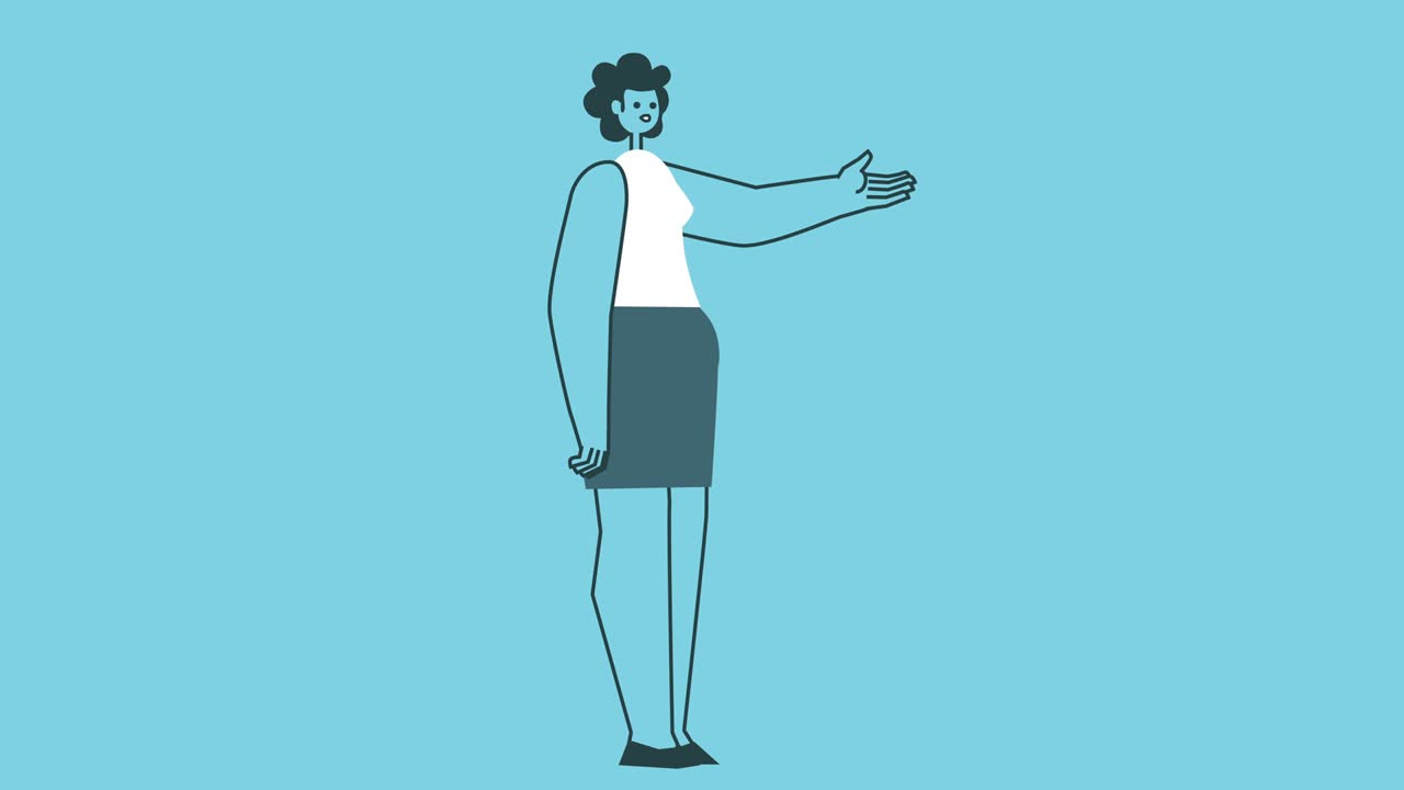 Diseño gráfico plano mujer audaz personaje de dibujos animados orador ...