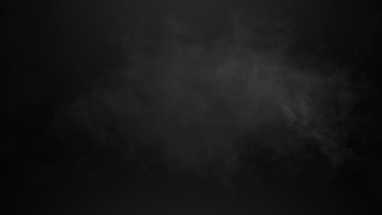 Animation of cloud of grey smoke appearing and disappearing on black ...