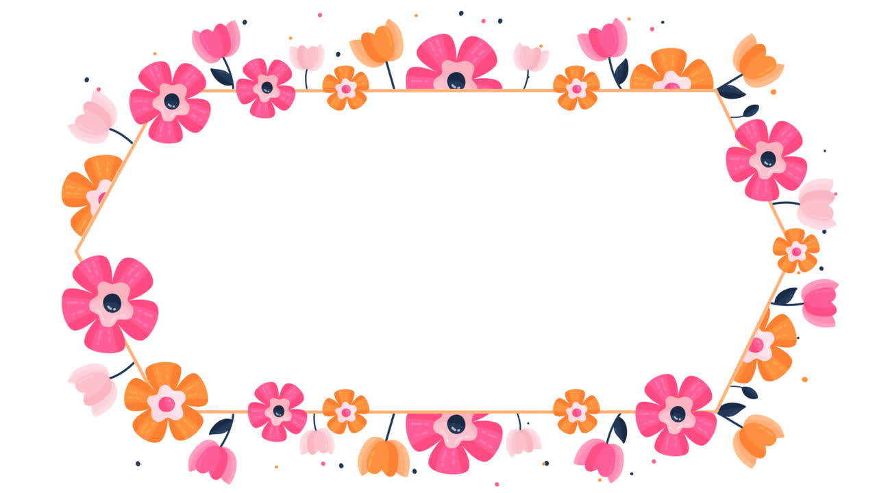 Free stock video - An animation of hand drawn floral frame background