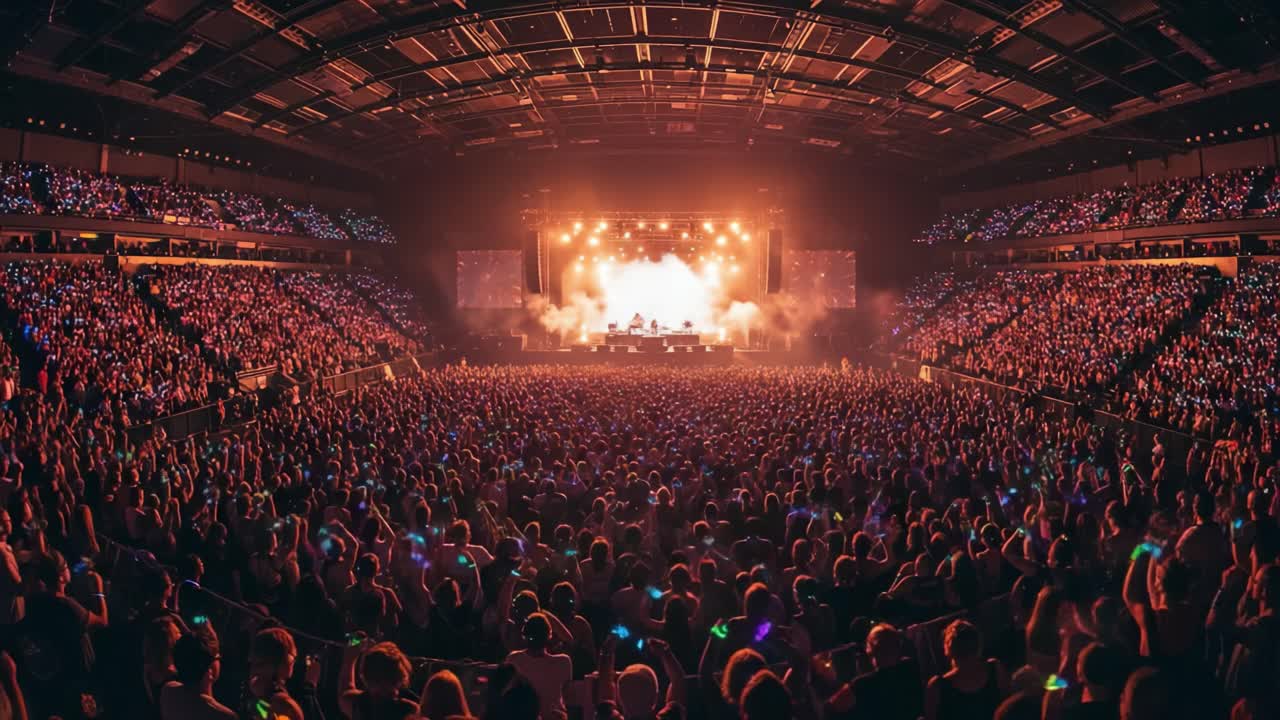 A Thrilling Live Concert Experience Captured: Exuberant Crowd and ...