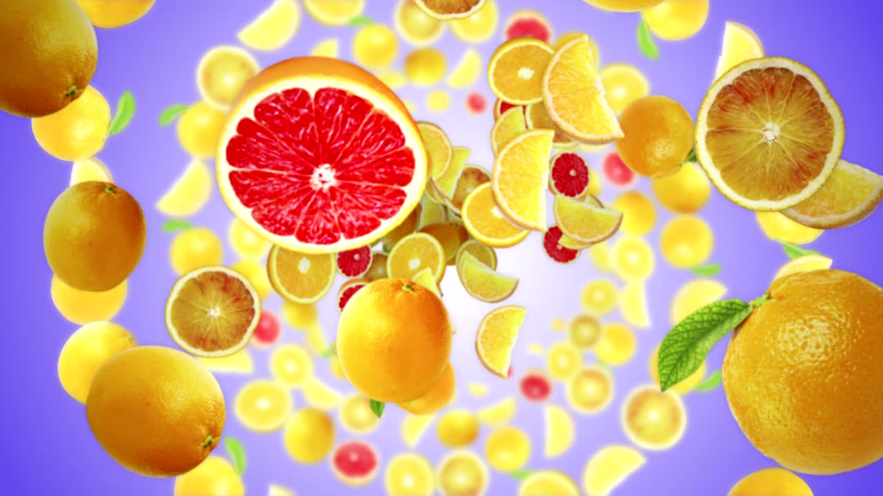 Falling ORANGES Background, Loop, Animation, Rendering, with Alpha ...