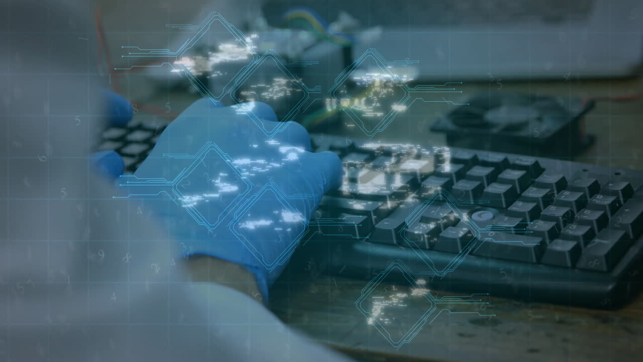 Premium stock video - Animation of icons and data processing over male ...