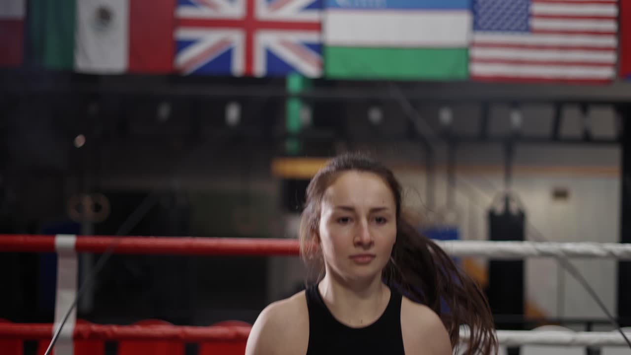 Free stock video - Long haired boxer with her hands wrapped in bandage ...