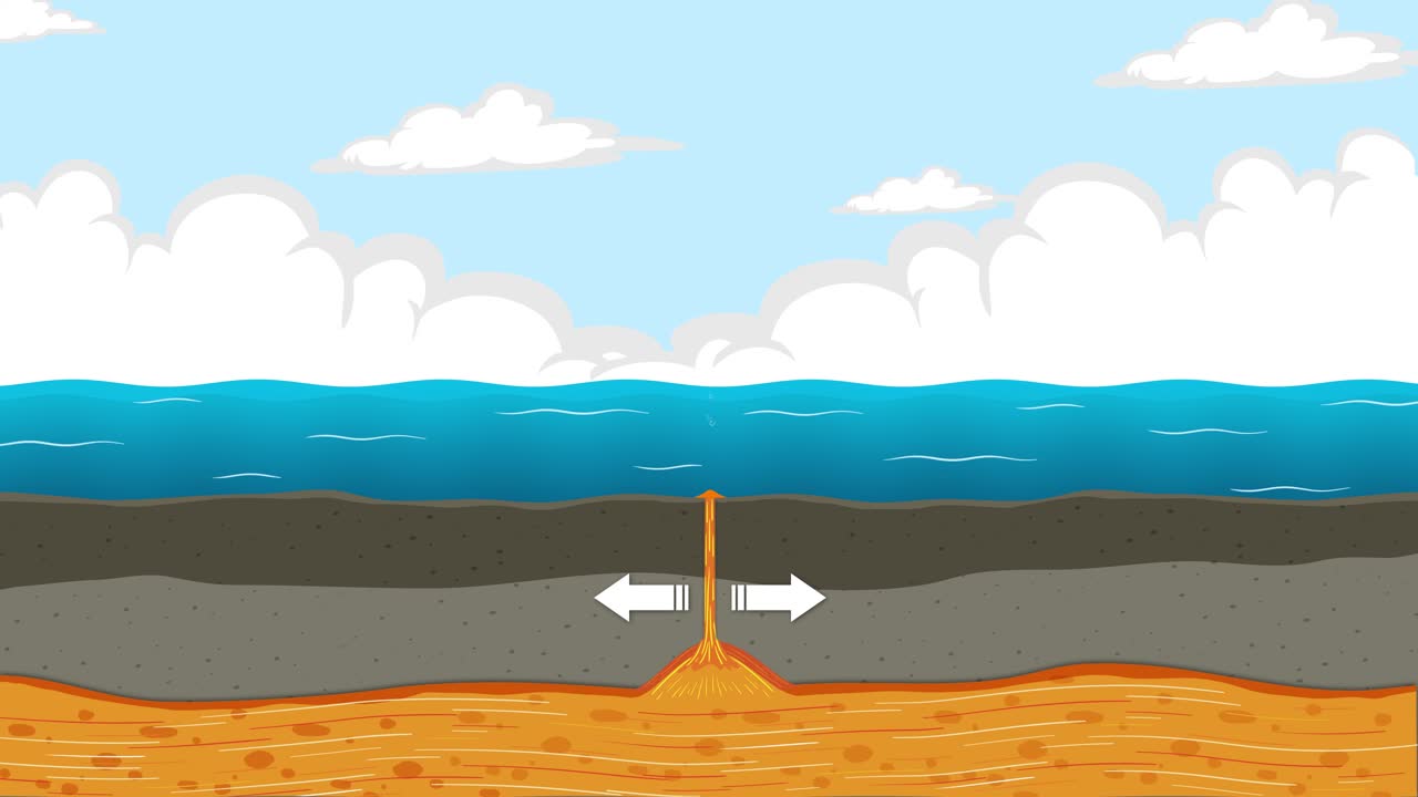 Tectonic plates moving apart under the ocean | Premium Stock Video Footage