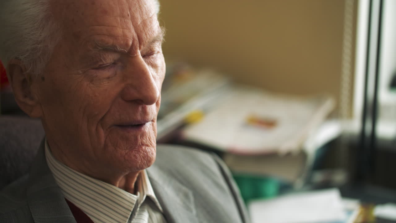 Free stock video - Portrait of old man retirement 17