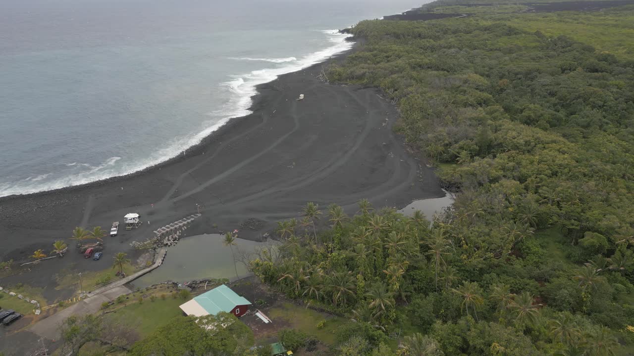 Flat Light Flyover Of Ash Mounds At Pohoiki Bay Hot Springs, Hawaii ...
