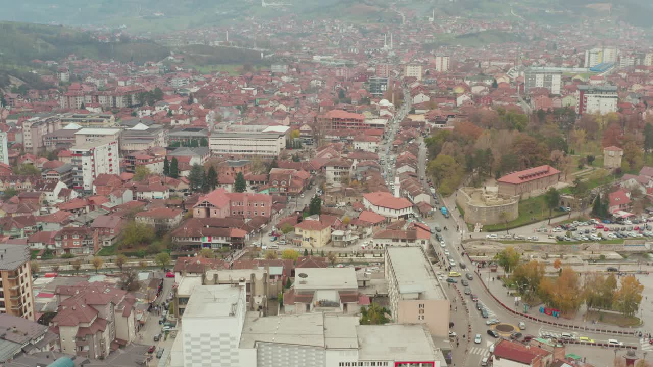 Premium stock video - Aerial view of novi pazar city, sandzak region ...