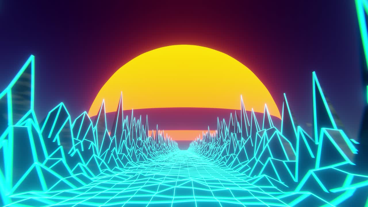 Premium stock video - 80’s retro background loop animation with ...