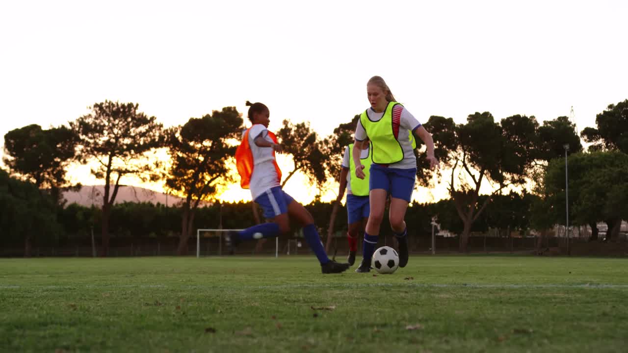 Female Soccer Player Getting Tackled Down By Competition. 4k Free Stock ...