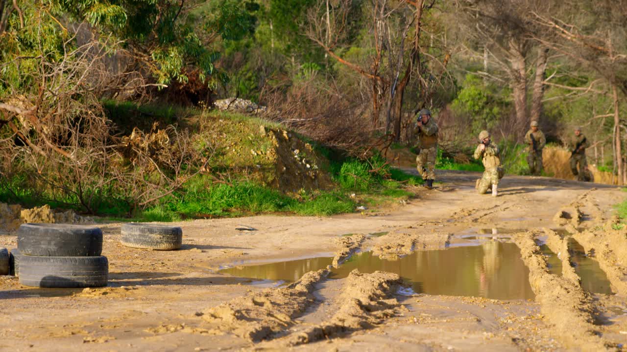 Front View Of Military Soldiers Training During Military Training 4k ...