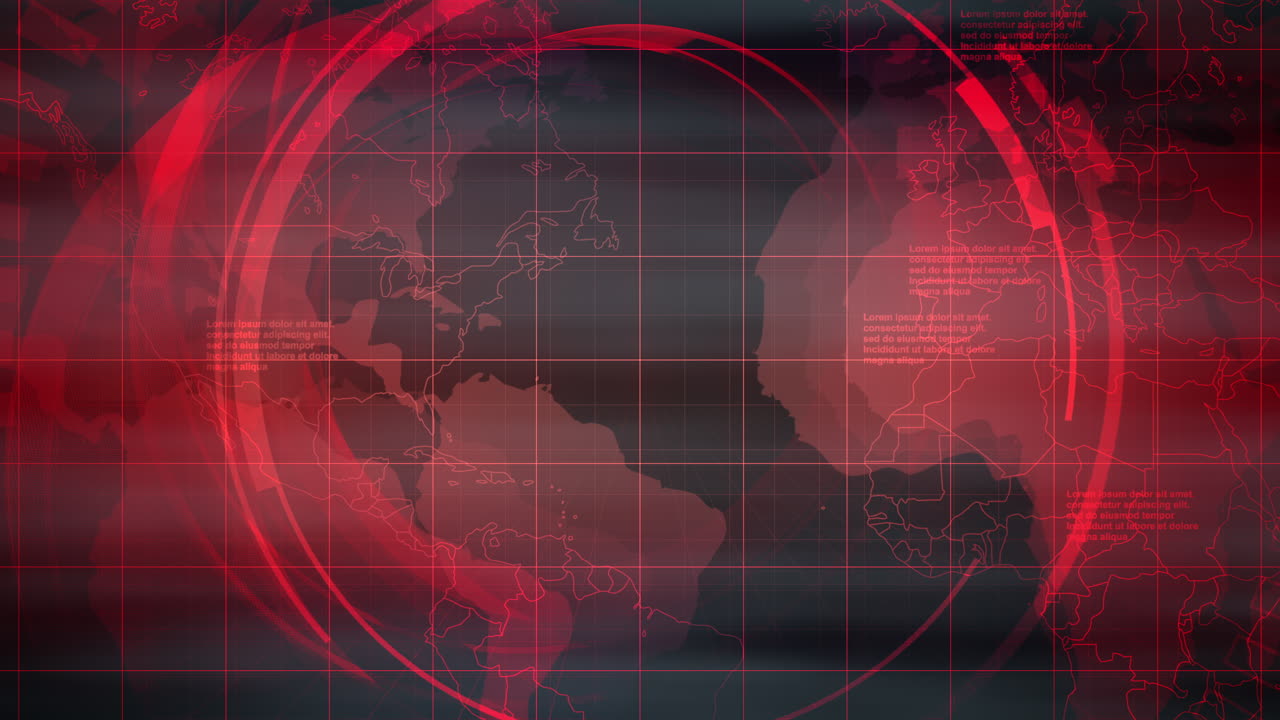 Premium stock video - News intro graphic animation with circles and world map 4