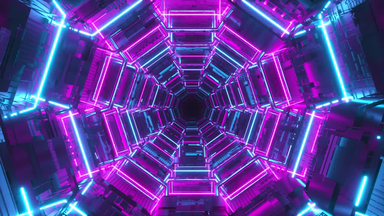 Neon tunnel Premium Stock Video Footage