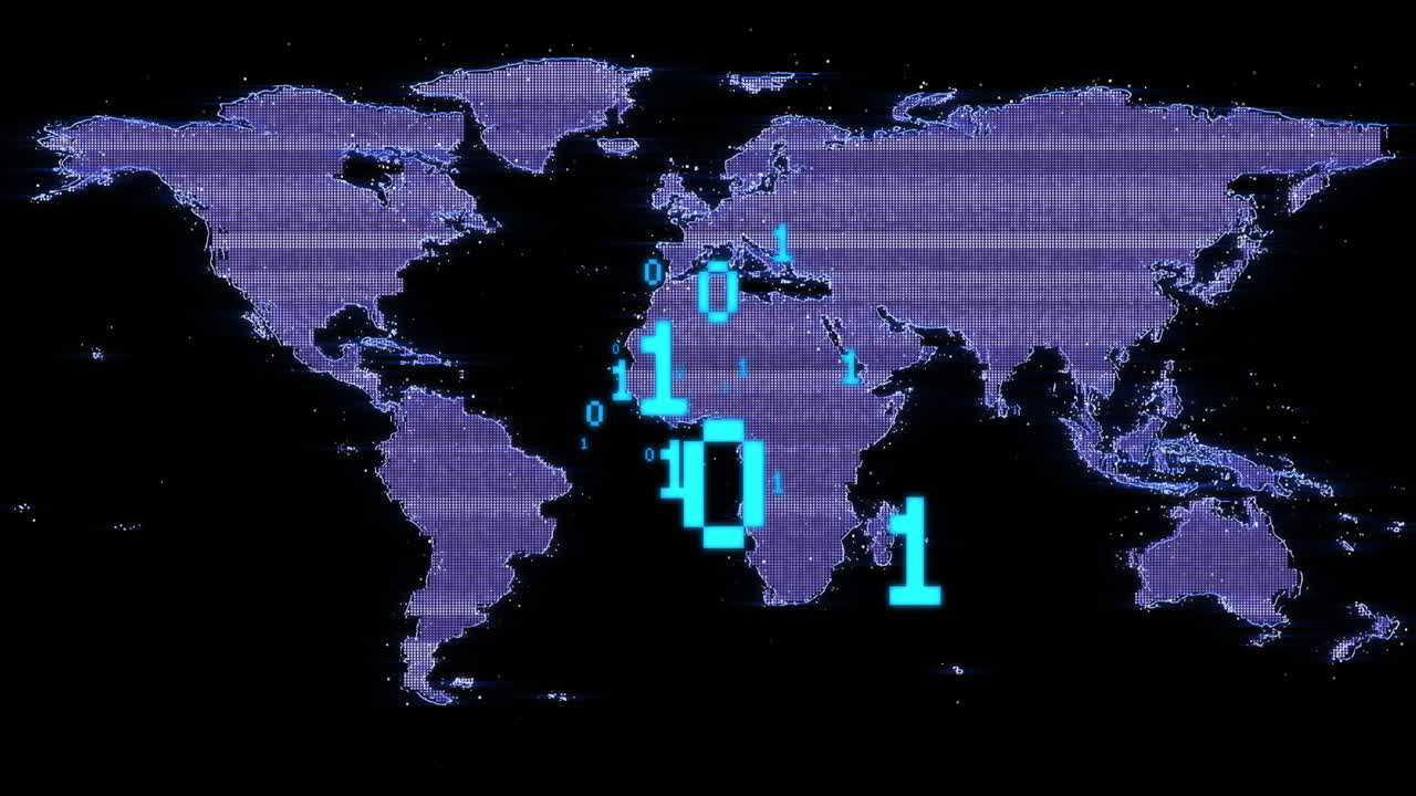 Premium Stock Video Animation Of Binary Coding Data Processing Over