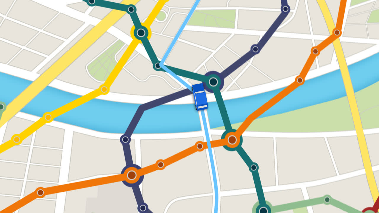 Premium stock video - Gps navigation of metro transportation. metro ...