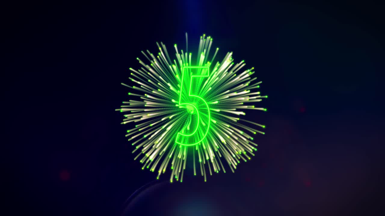 Premium stock video - 10 seconds countdown fireworks