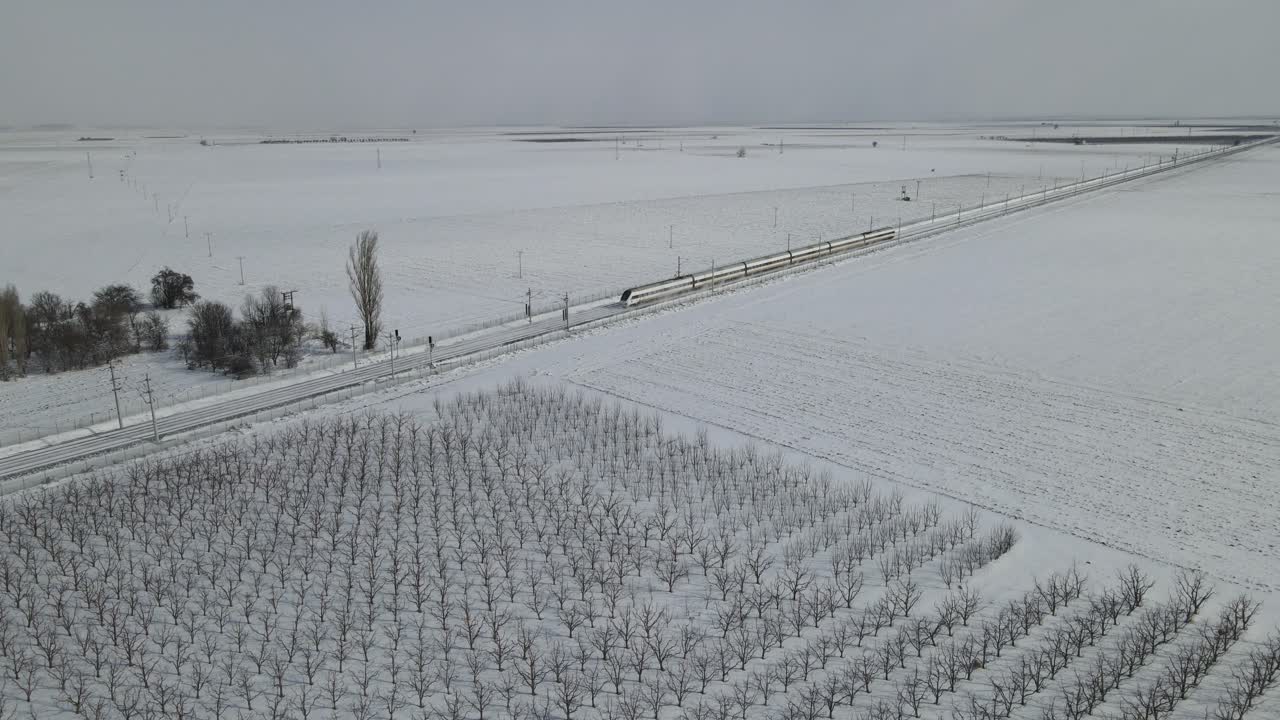 Premium stock video - Winter high speed train