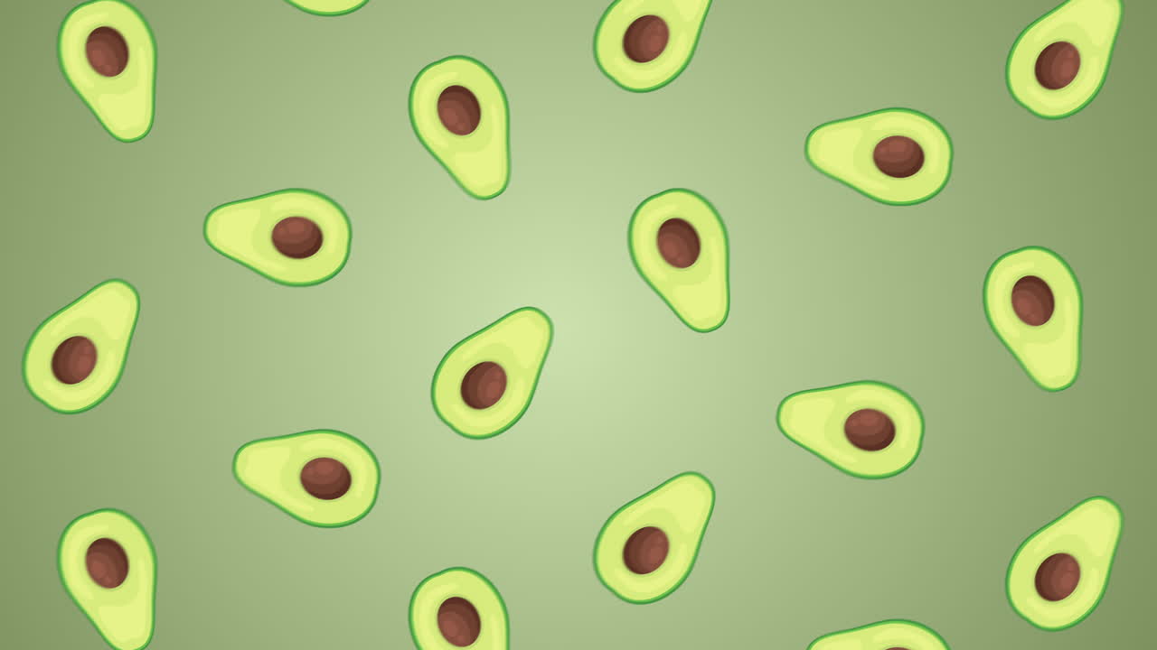 Avocado Animation. 4K Animation Of Avocados Rotating On Green ...