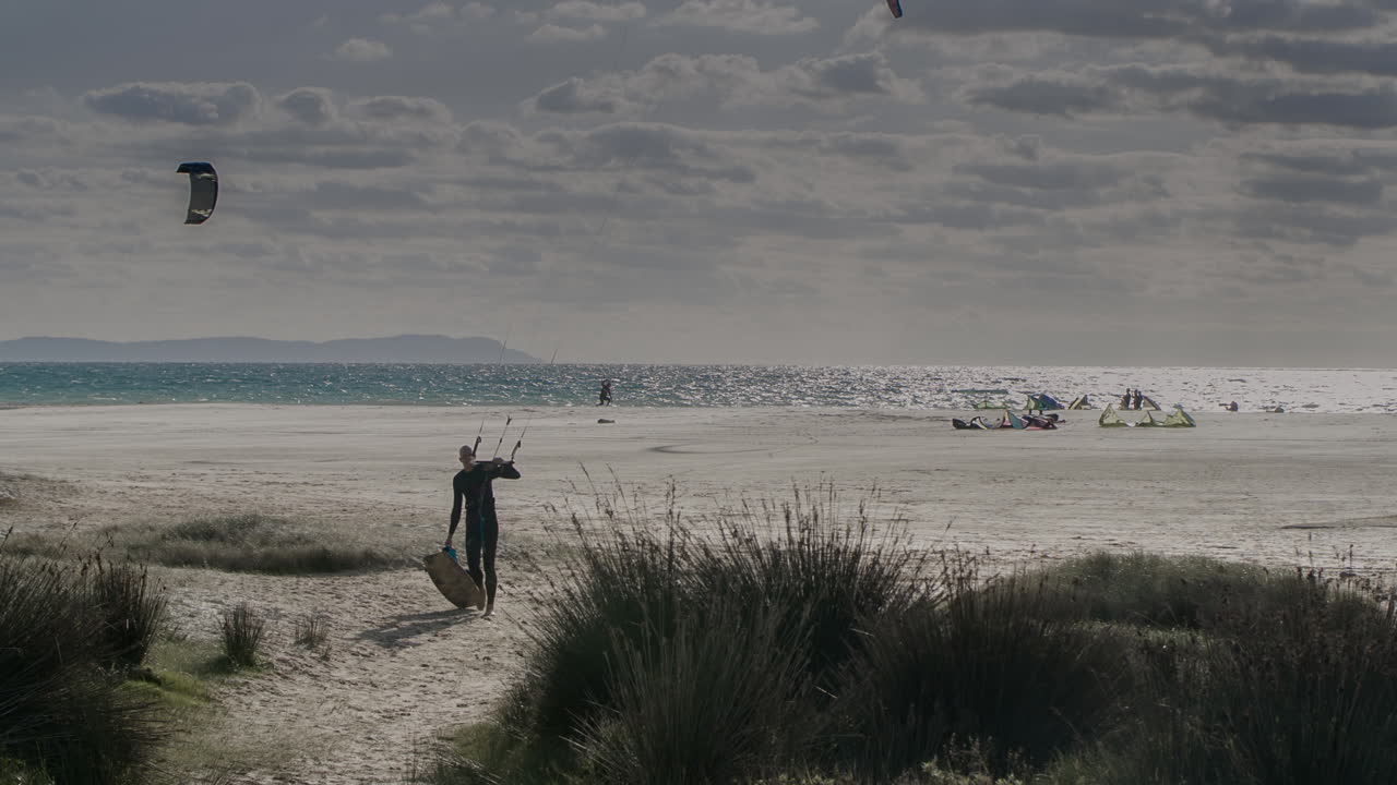 Tarifa windsurfers 4k 07 Premium Stock Video Footage
