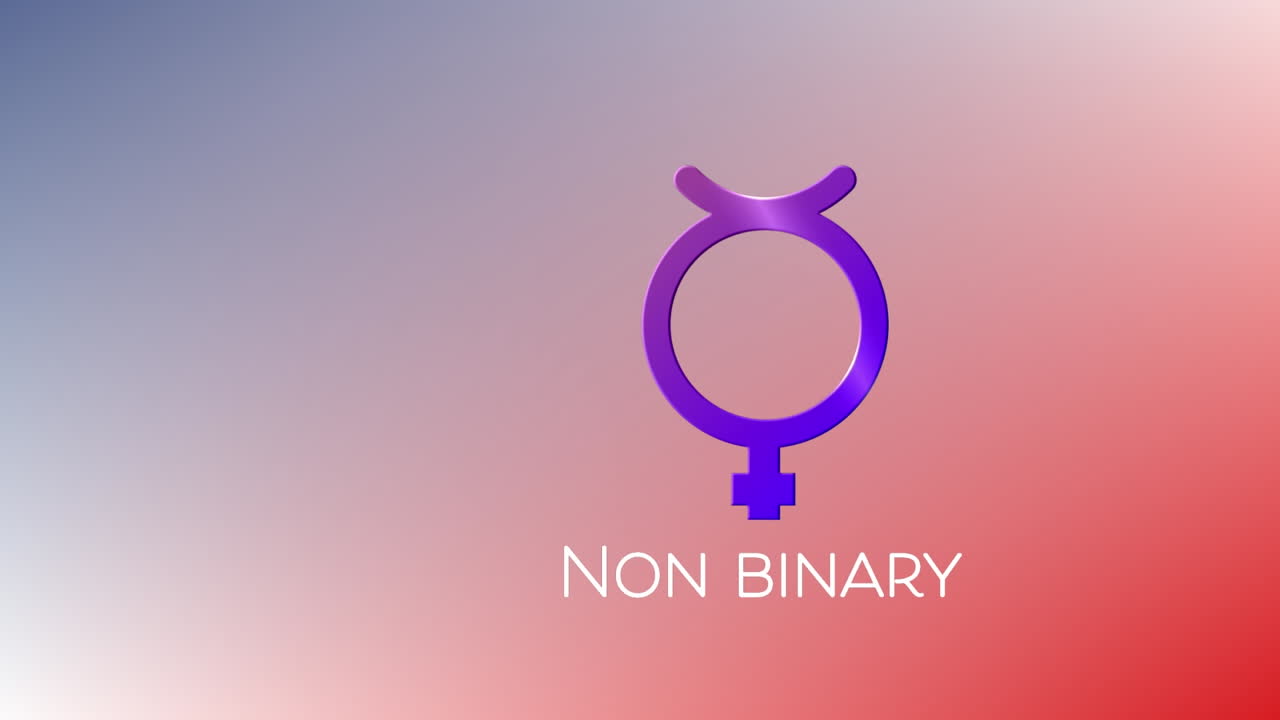 animation of non binary symbol over colorful background | freepik