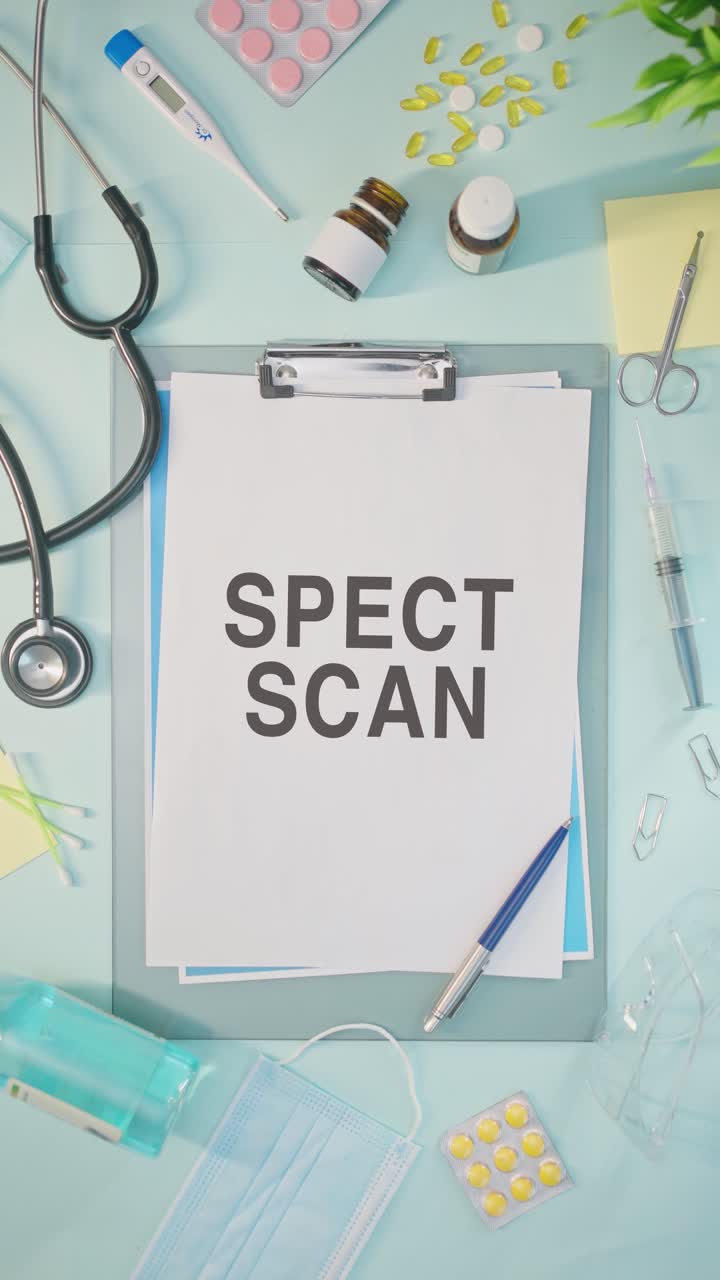 VERTICAL VIDEO OF SPECT SCAN WRITTEN ON MEDICAL PAPER Free Stock Video ...