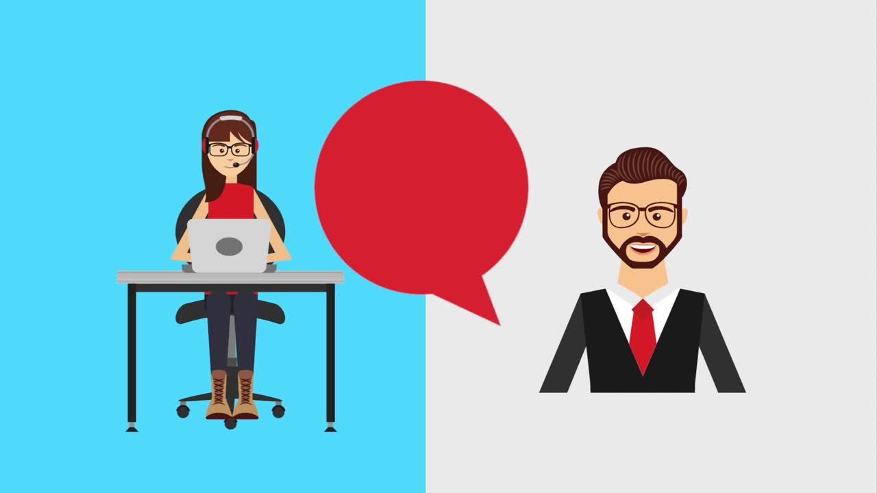 Customer service animation hd | Premium Stock Video Footage