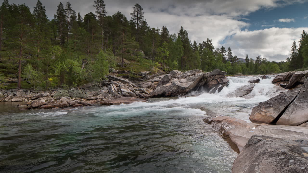 Norway fast rapids 4k 02 Premium Stock Video Footage