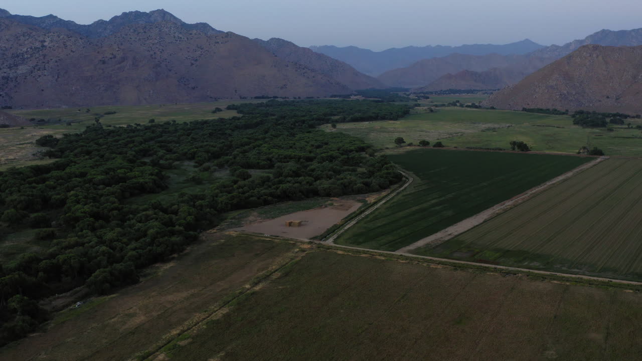 Weldon Agricultural Farmland In Kern County, California, Dusk Aerial ...