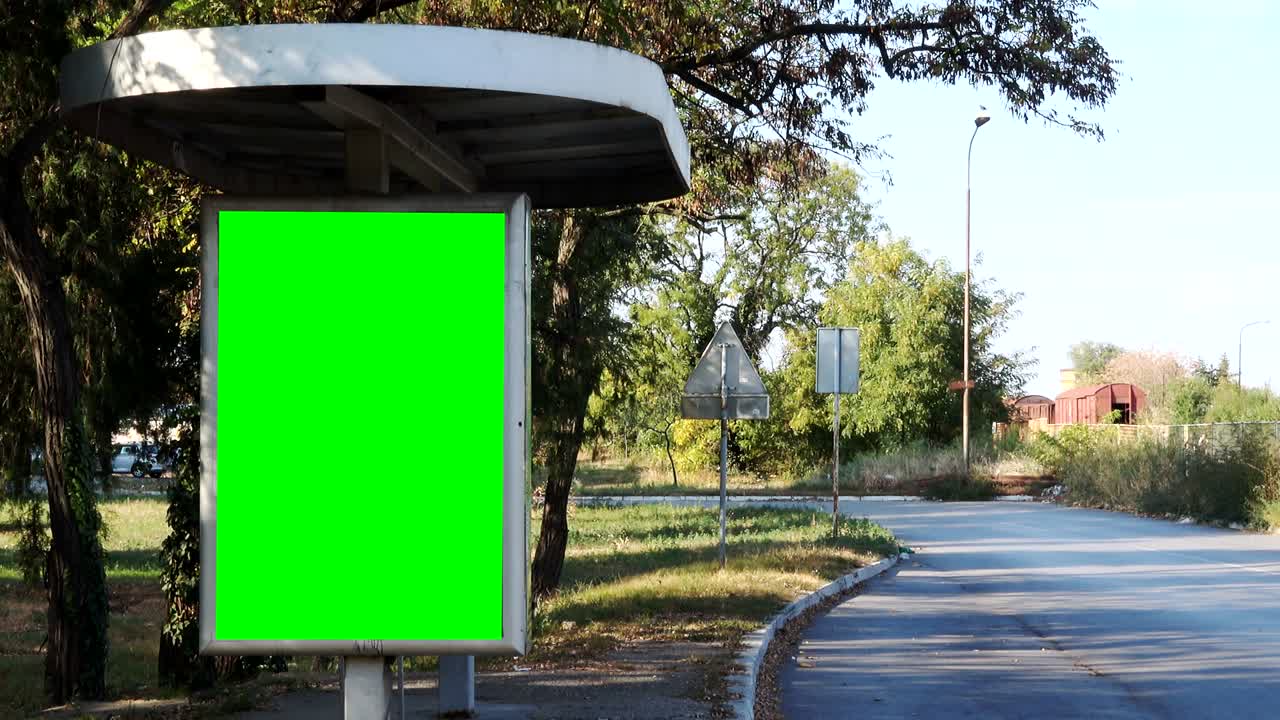 Traffic road ,green screen billboard | Premium Stock Video Footage