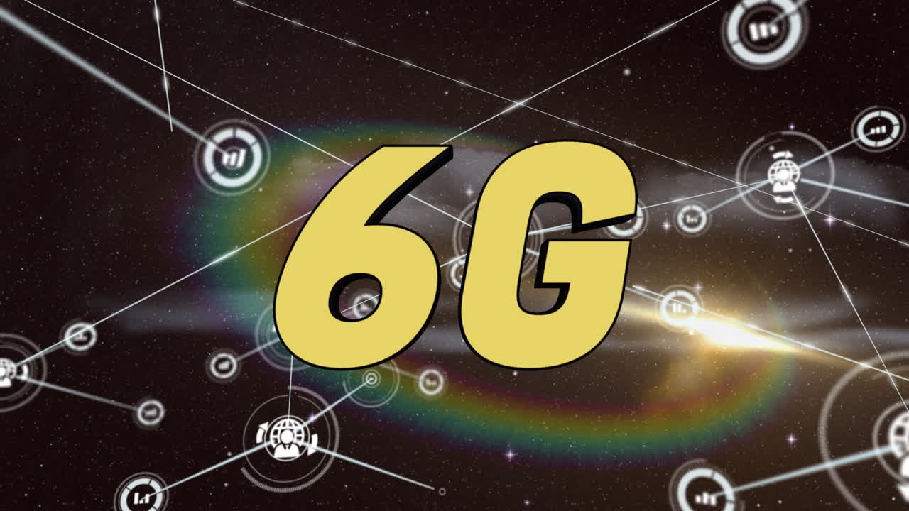 Premium stock video - 6g text over network connections and data ...