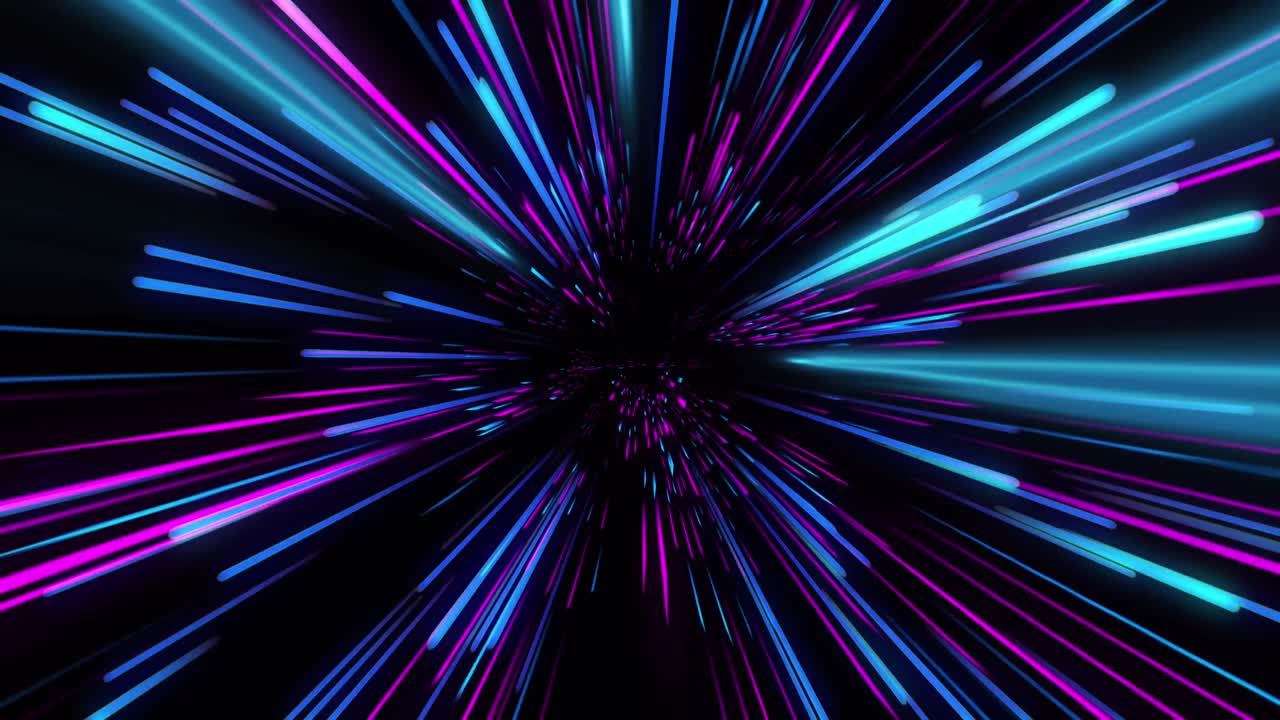 Premium stock video - Animation of blue and purple neon light trails ...