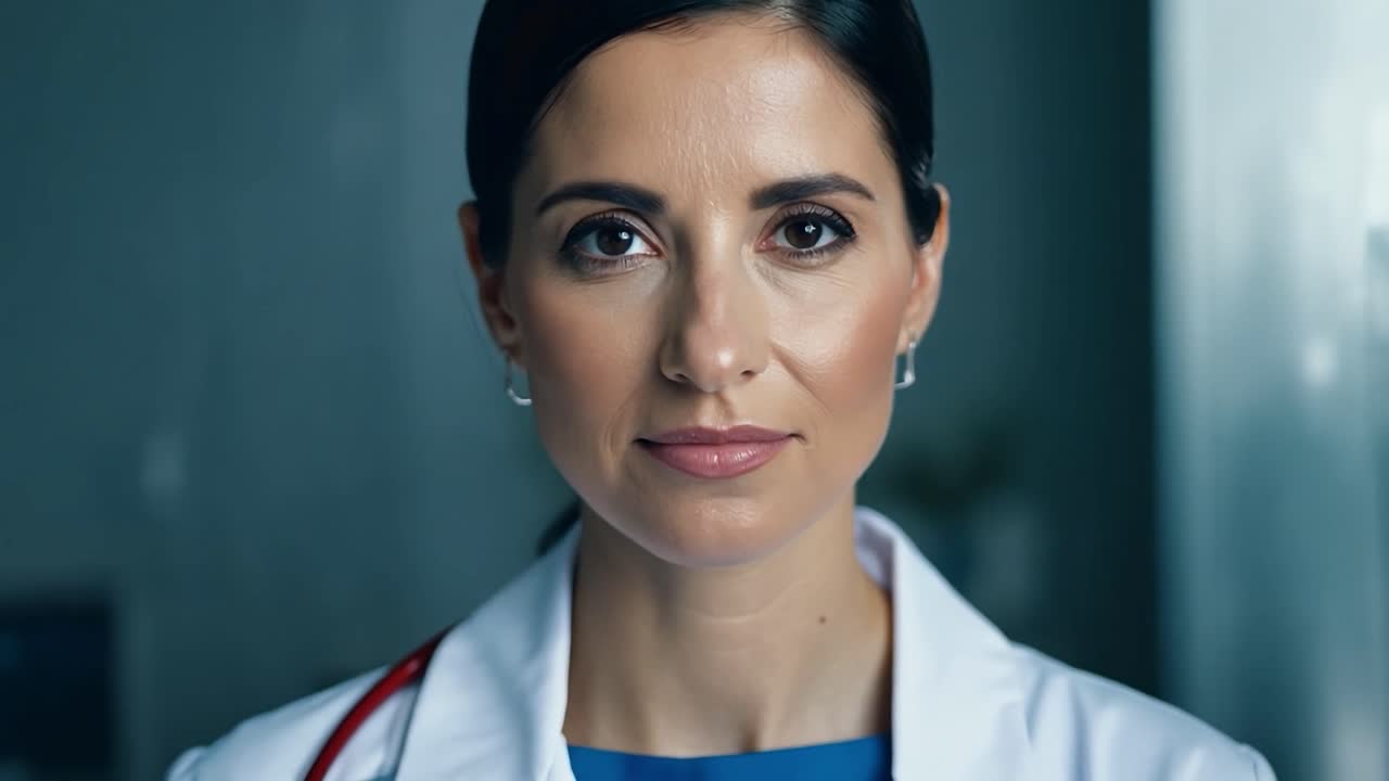 Portrait of a female doctor Premium Stock Video Footage