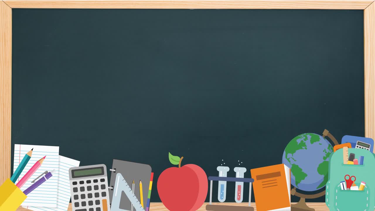 Premium stock video - Animation of multiple school materials moving on ...
