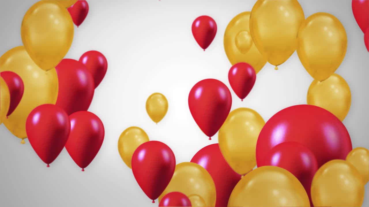 Beautiful Colorful Balloons fly Air on Blue sky Loop background with ...