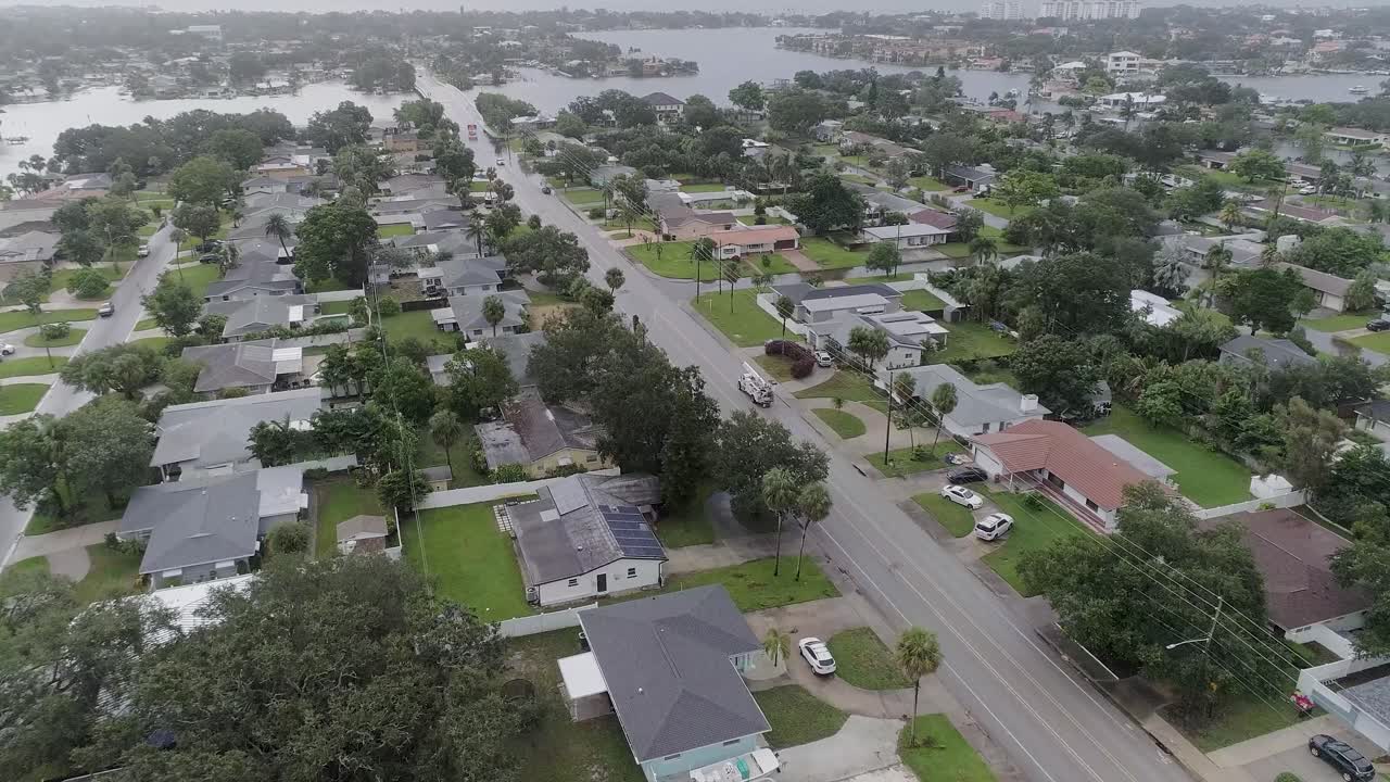 Premium stock video - 4k drone video of flooding caused by storm surge ...