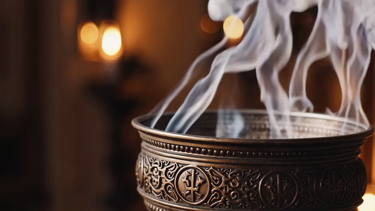 incense burning in an ornate bronze burner | freepik