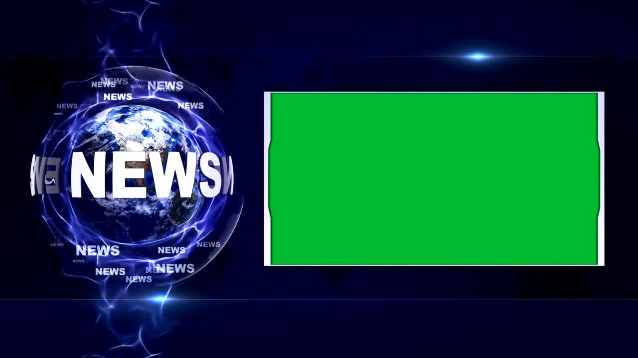 NEWS Text Animation and Earth, Rendering Background, with Green Screen ...