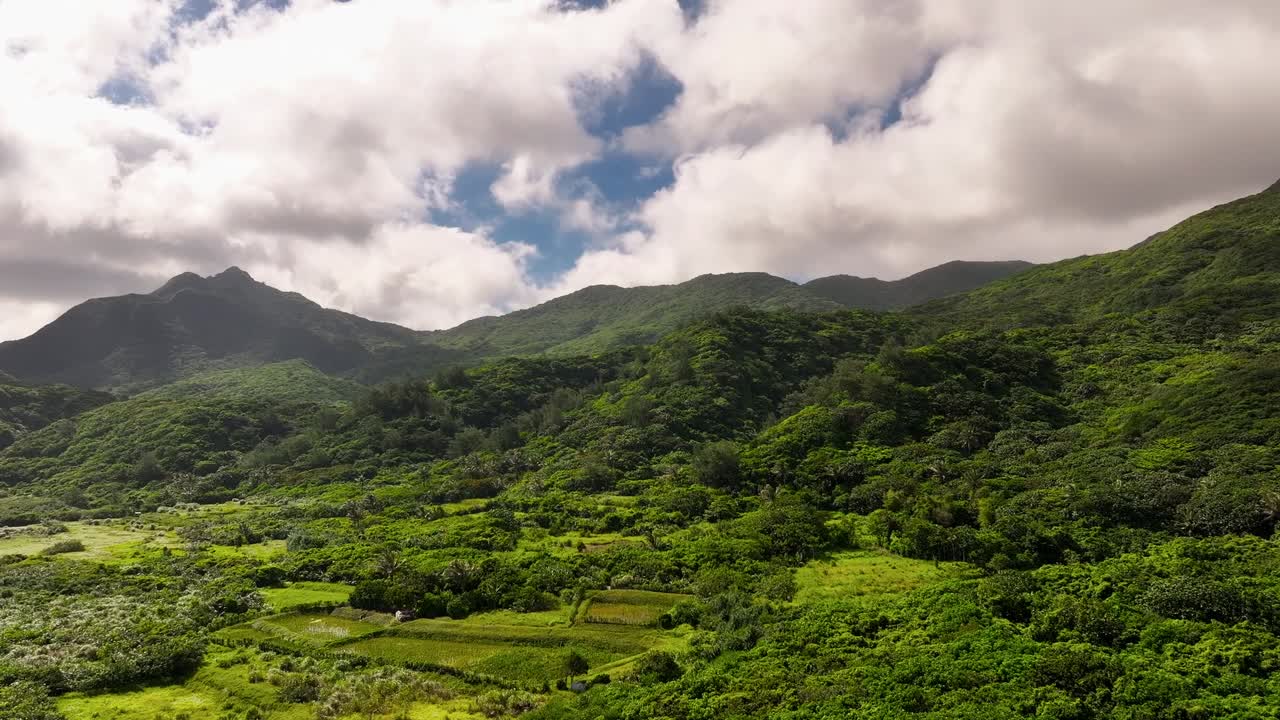Premium stock video - Aerial flyover idyllic exotic mountain landscape ...