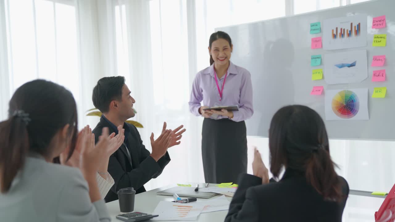 Premium stock video - Businesswoman proficiently present work project ...